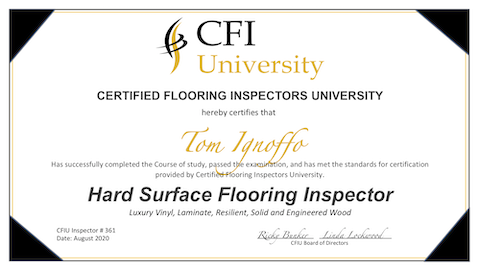 Flooring Inspector Certification at CFI University